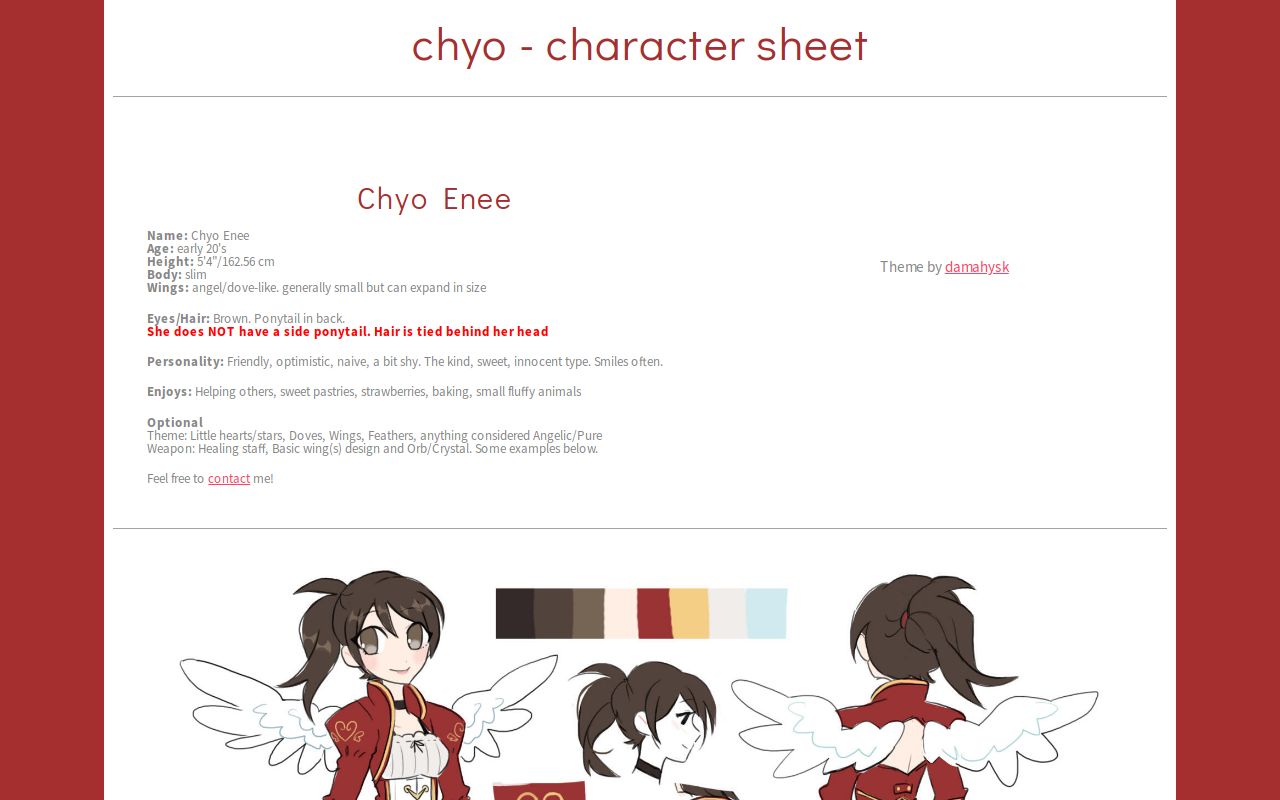 chyo - character sheet